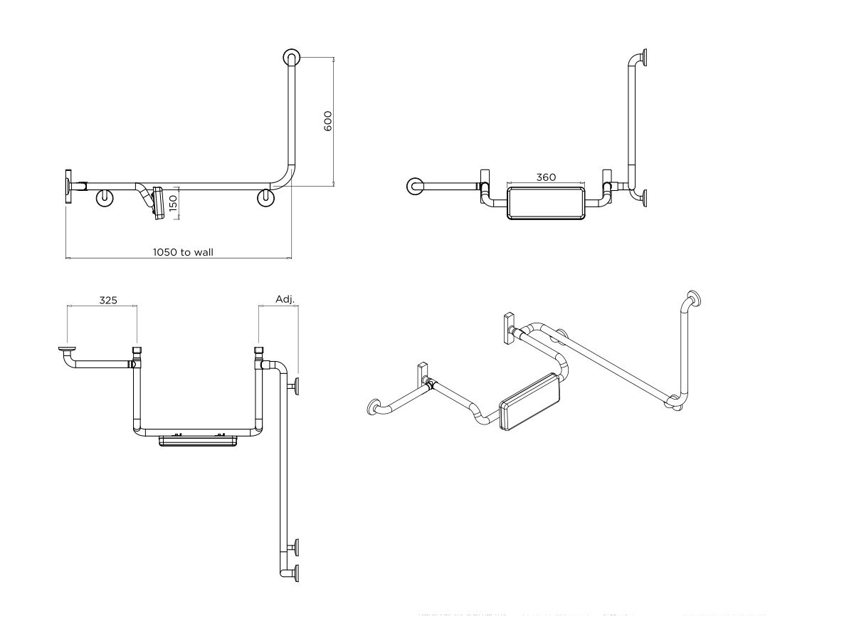 Britex Adjustable Polyurethane Back Rest with Combination Left Hand ...