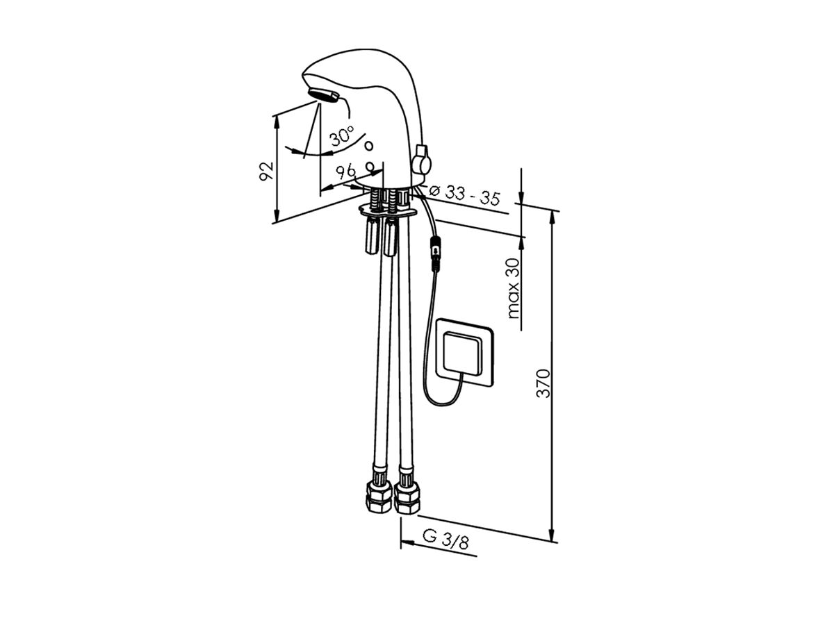 Enware Viva Mains Power Sensor Tap Chrome (6 Star) from Reece