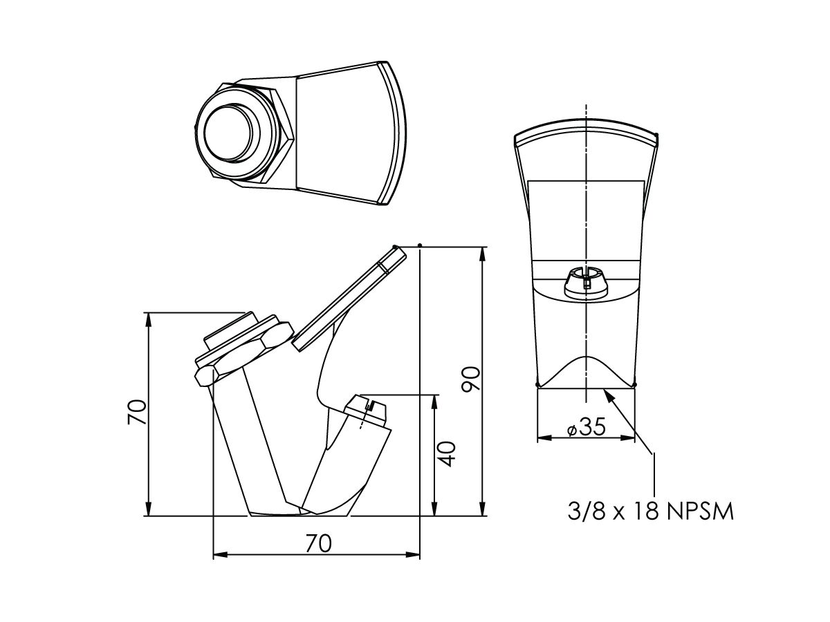 Enware Bubble Cock T61 Button Action 10mm from Reece