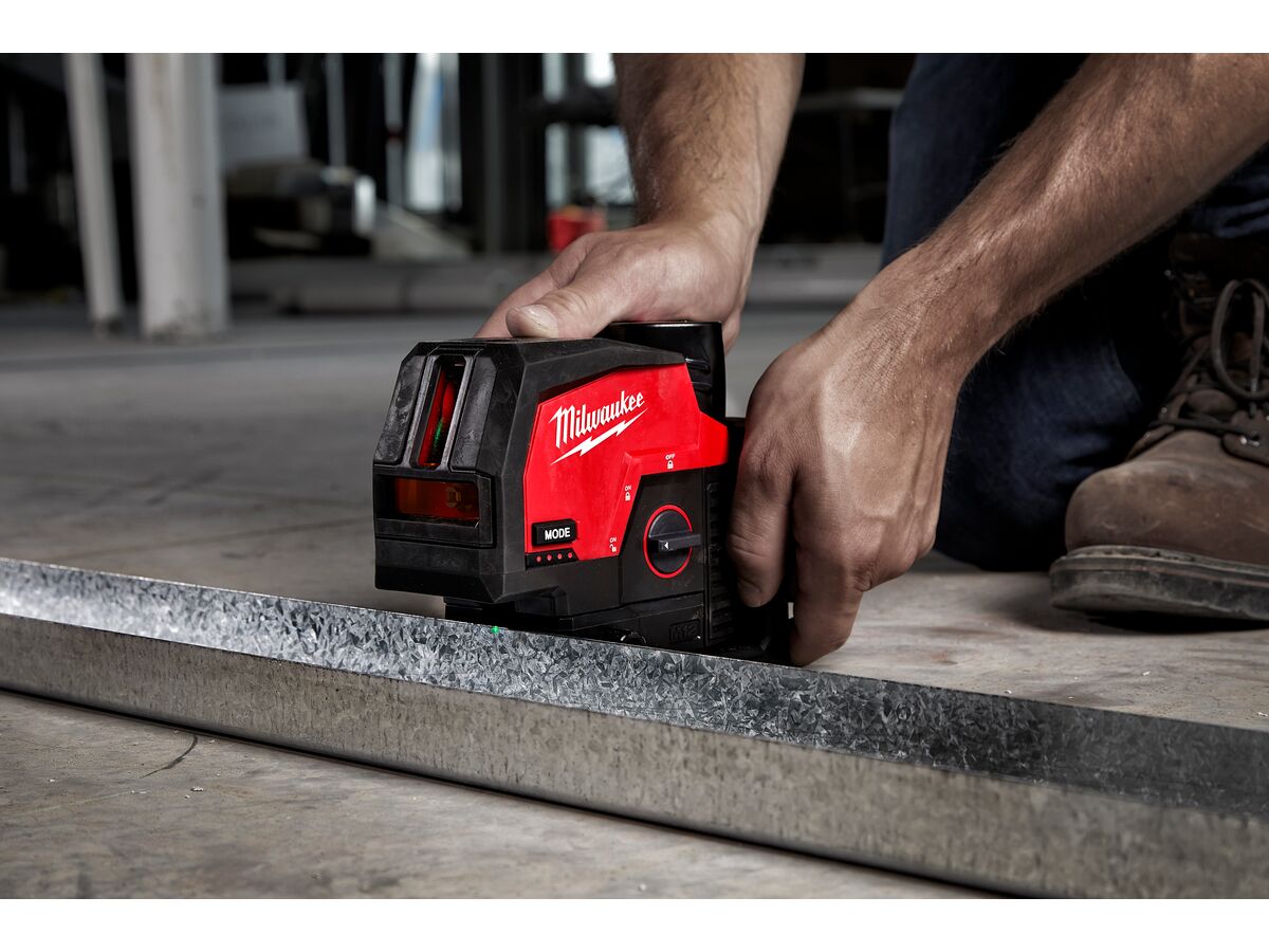 Milwaukee M12 Cross Line + 2 Plumb Laser (Tool Only) from Reece