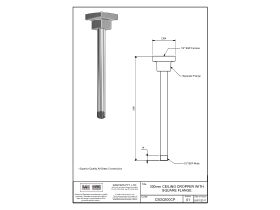 Ceiling Dropper with Square Flange 300mm Chrome from Reece