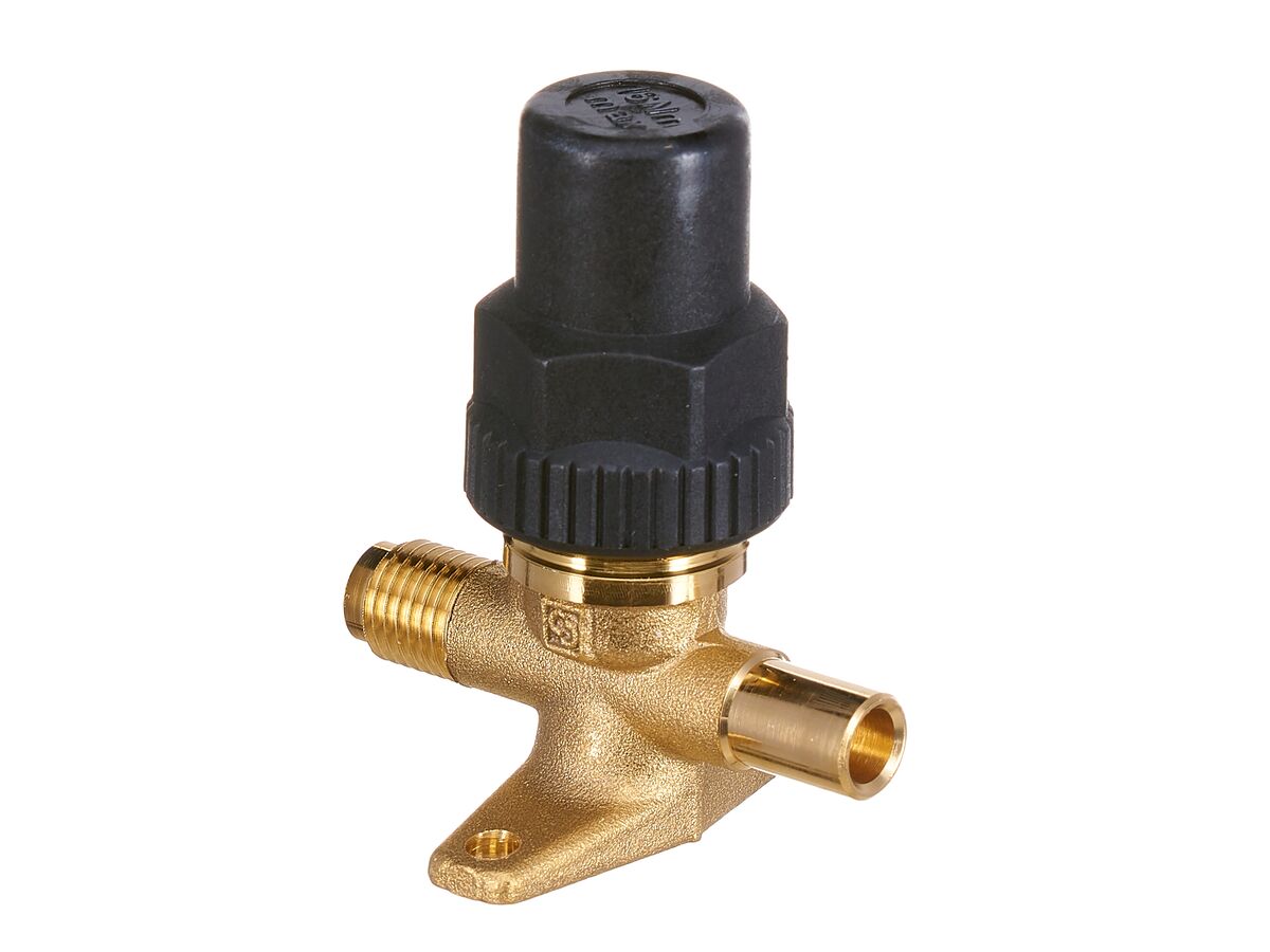 Castel 2 Way Packed Cap Line Valve 1/4" Flare x 1/4" OD Solder 120 bar ...