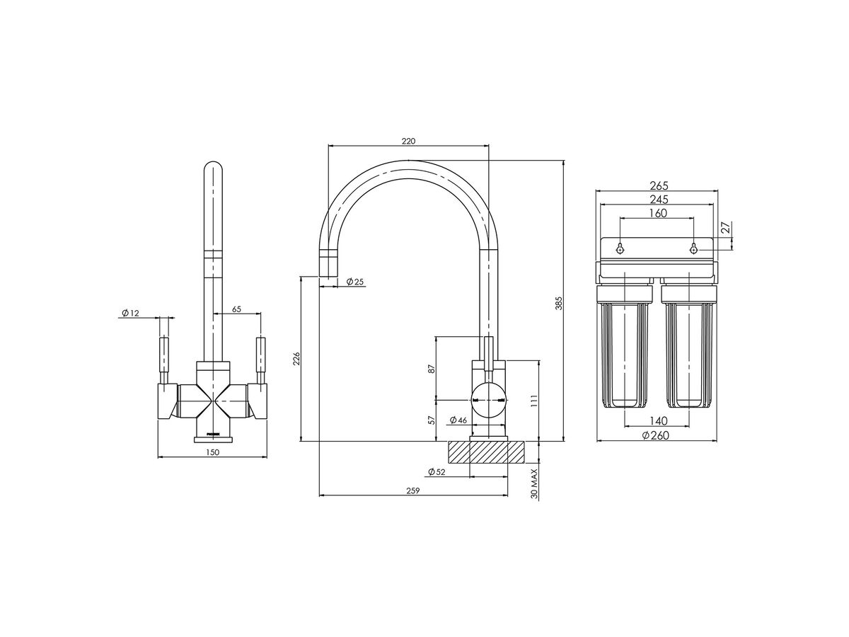 Phoenix Vivid Filtered Sink Mixer Tap with Filter Chrome from Reece