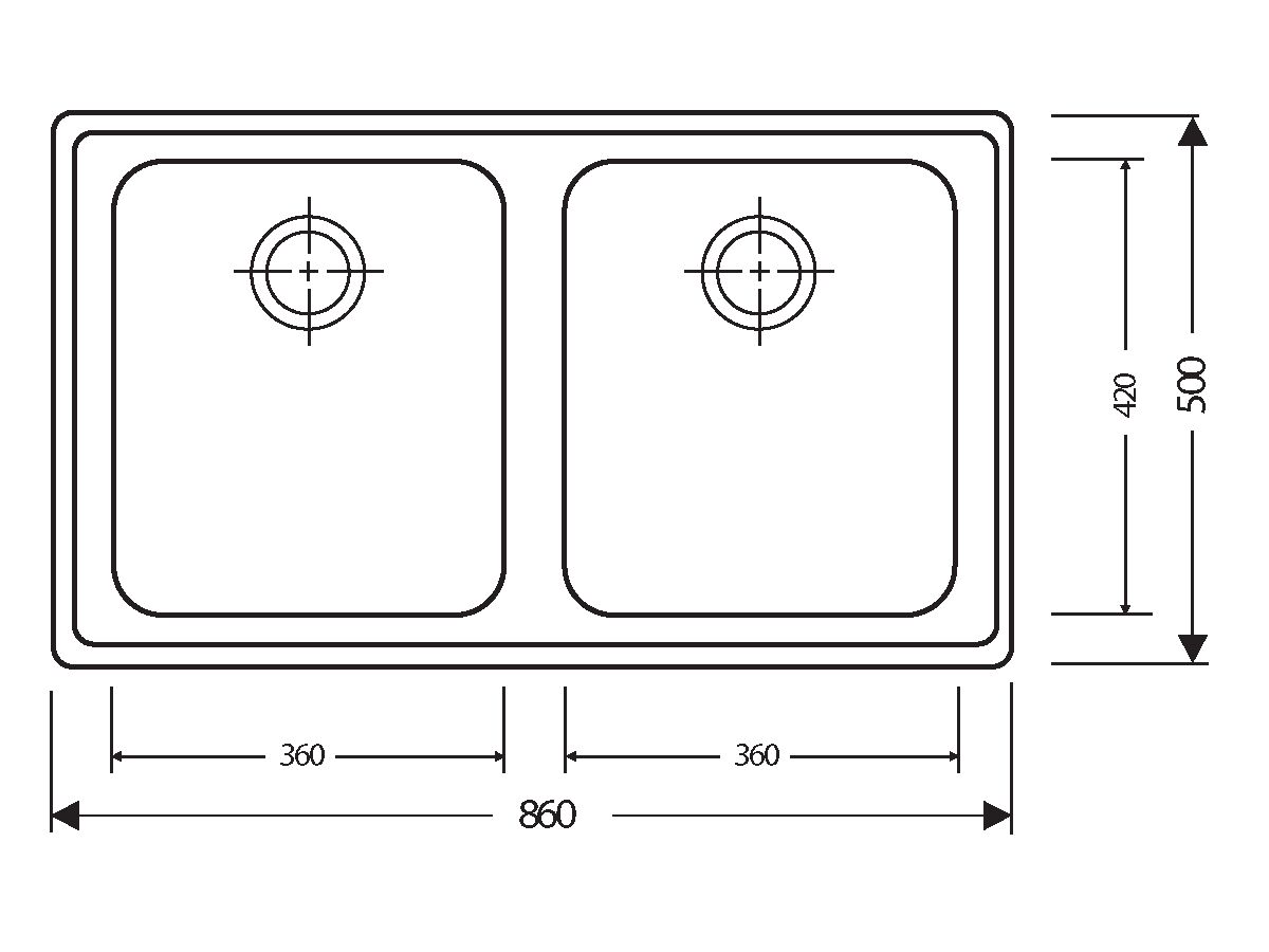 Franke Harmony Double Bowl Sink DRX620 860mm (Reece Pack) Stainless ...