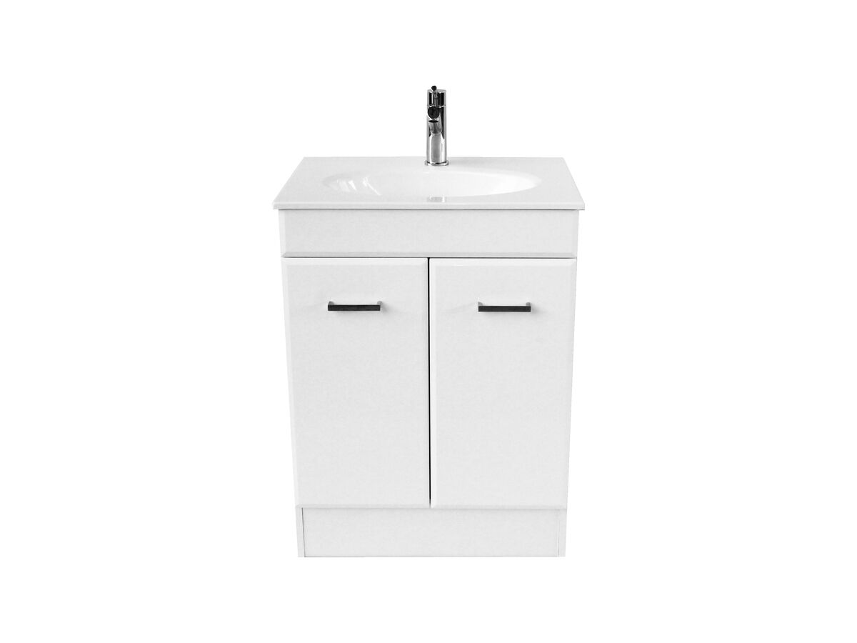 Posh Bristol 610mm x 470mm Vanity Unit with Kick 2 Doors White from Reece