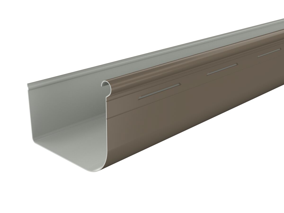 Quad Gutter Slotted 115mm Hi-Tensile .42mm Jasper 6mtr from Reece