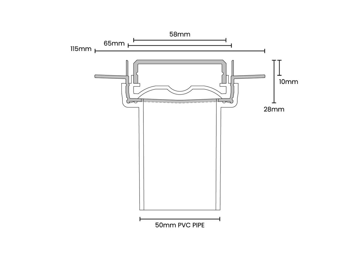 Demtech Aquaflo 65mm Series Linear Grate System Kit Brushed Finish ...