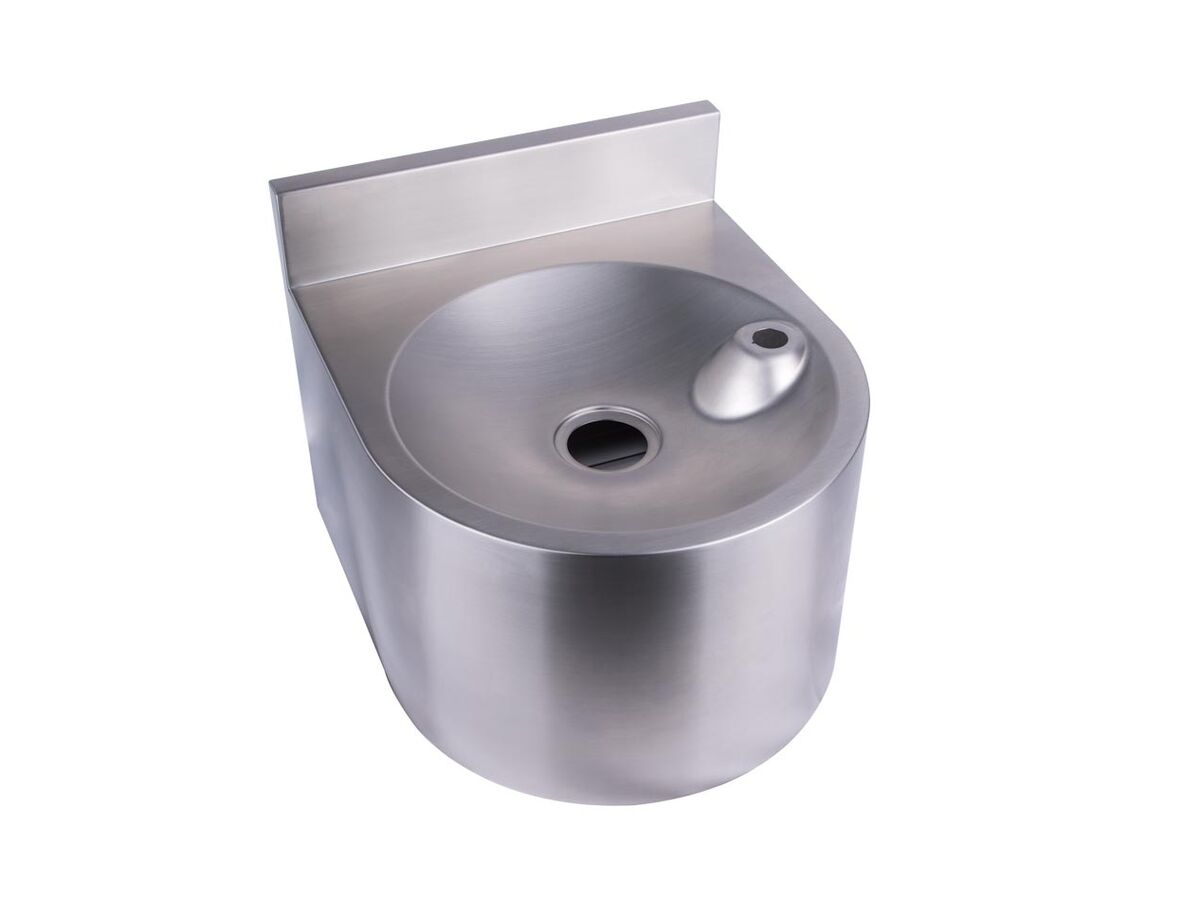 3Monkeez Stainless Steel Round Wall Mounted Hand Basin 215mm with ...