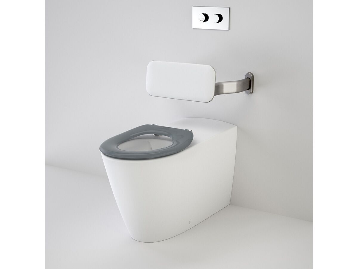 Caroma Care 800 Cleanflush Wall Faced Back Inlet Invisi II Toilet Suite S&P Trap Backrest with ...