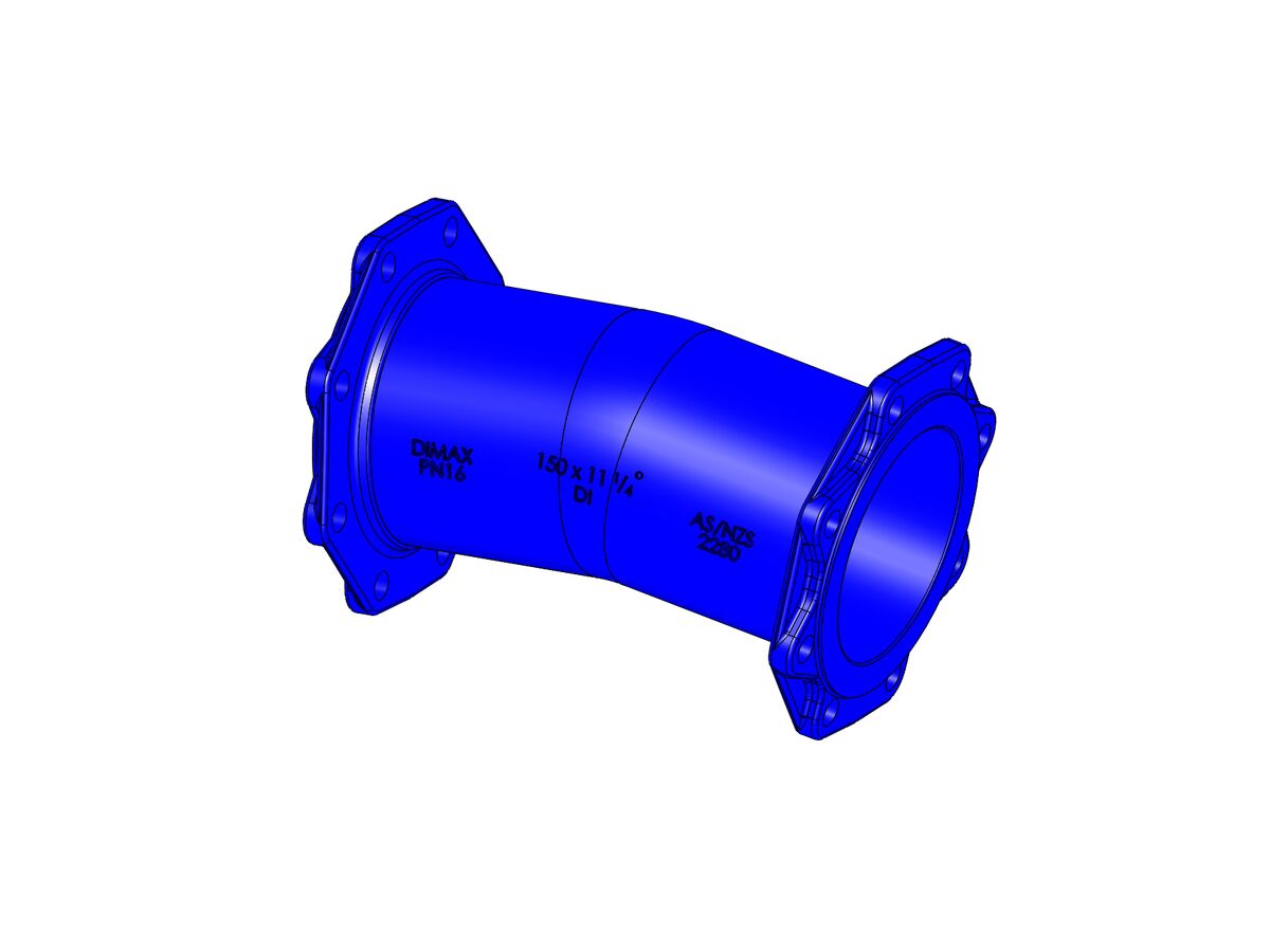 Dimax Bend Flanged PN16 B5 150mm x 11.25 Degree from Reece