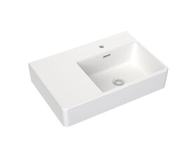 Clark Square Left Hand Shelf Wall Basin with Overflow 1 Taphole 600mm ...