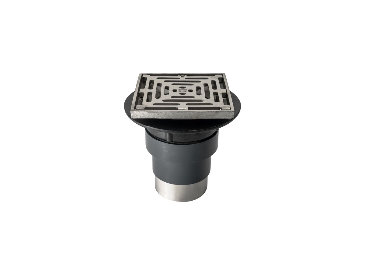 Shallow Body Basket Trap 150mm Square Hinged Grate with Retro-Fit Cast ...
