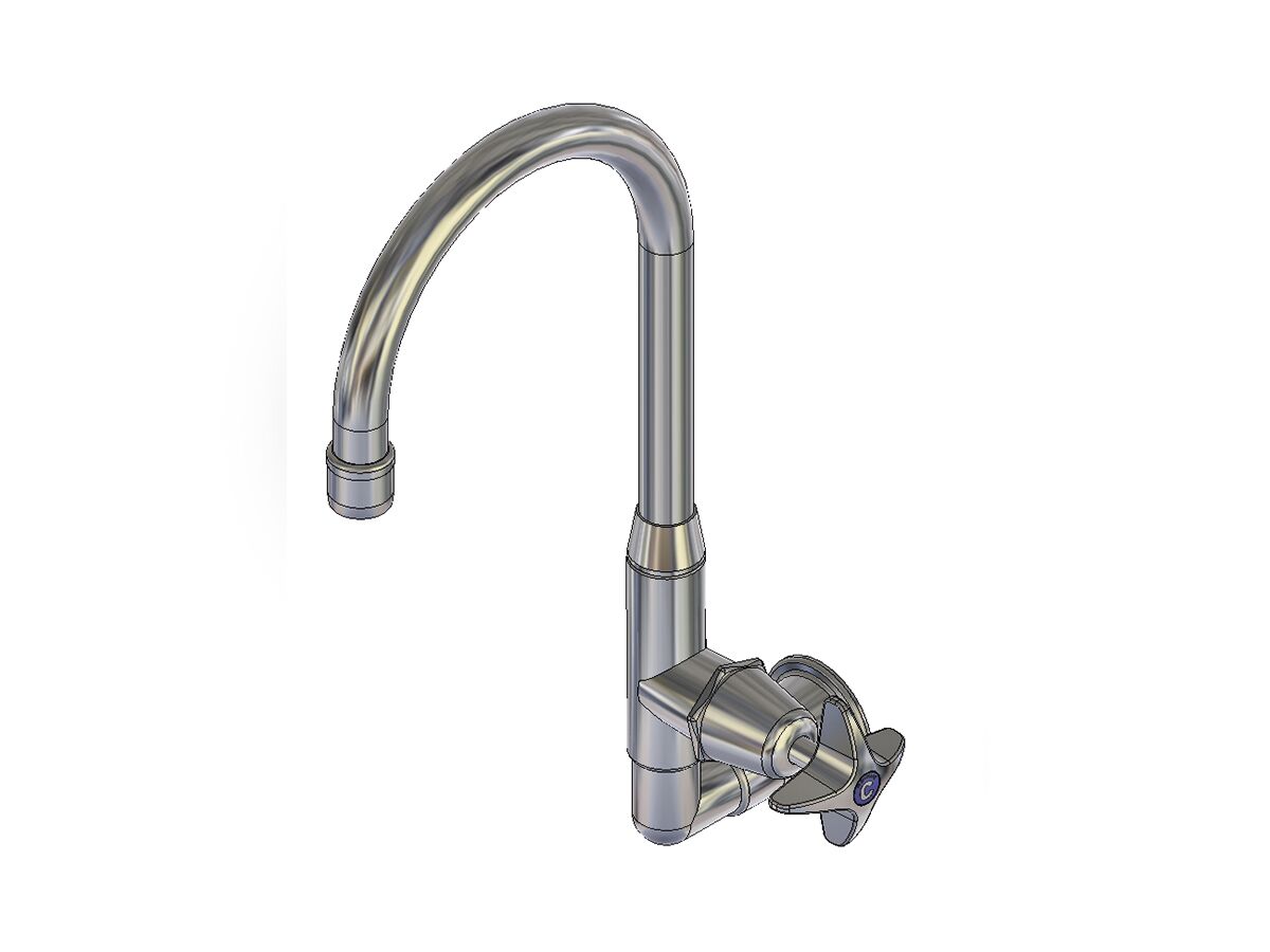 Enware Lab Type 16A Wall Swivel Outlet with Stop Valve (3 Star) from Reece