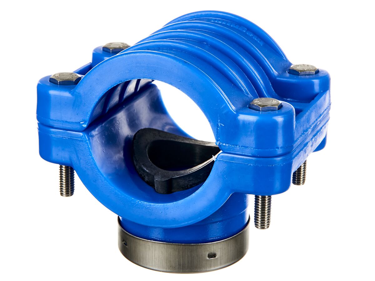 Philmac Tapping Saddle 63mm OD x 40mm Female BSP (S/S Bolts) from Reece