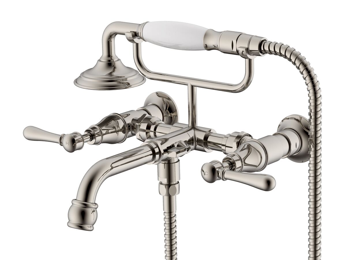 Milli Voir Wall Telephone Bath Set Lever Handles Brushed Nickel (3 Star ...