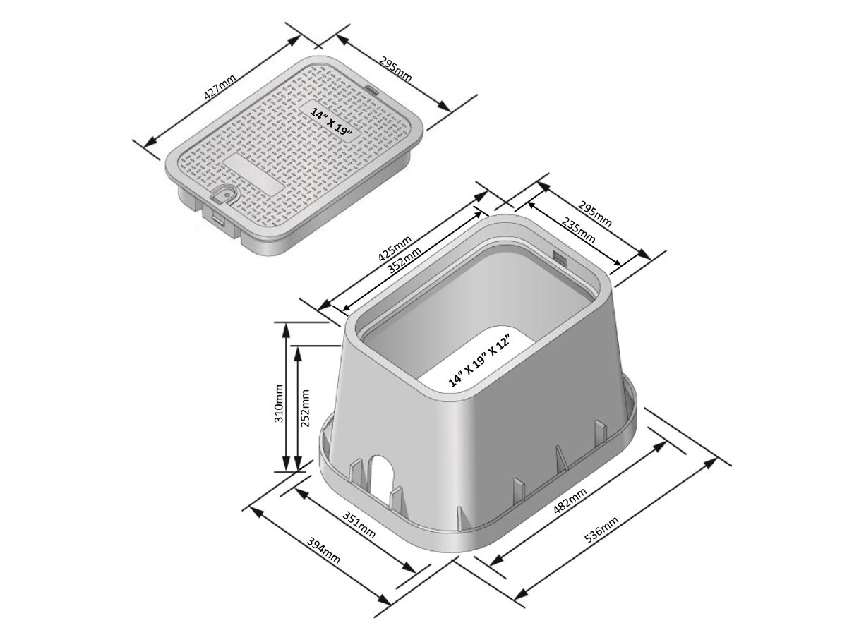 NDS Recycled Plastic Valve Box Green/Green 14" x 19" x 12" from Reece