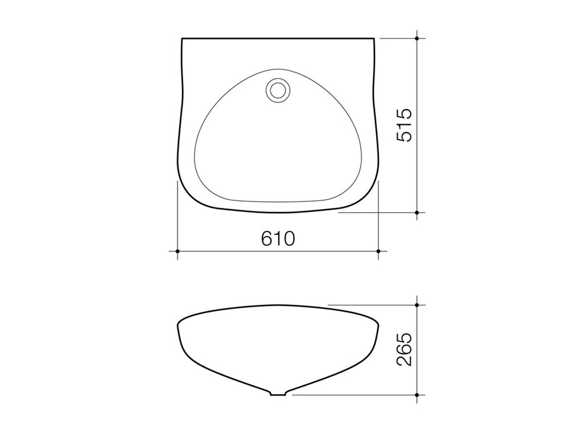 Caroma Medical Wall Basin No Taphole Unglazed Back White from Reece