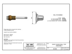 Ram Tapware Easy Clean O-Ring Wall Top Assembly Less Handle & Button ...