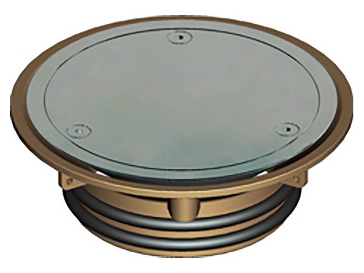 Vinyl Floor Waste Round Solid DWV Complete Brass 100mm from Reece