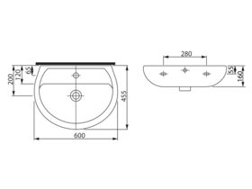 Kolo Rekord 600 Basin with Overflow 1 Taphole from Reece