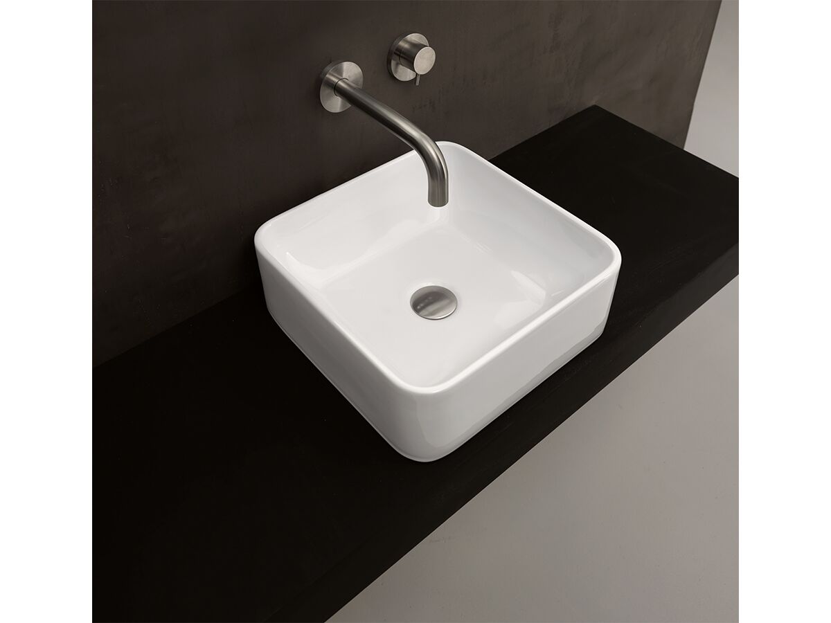 AXA Sheer Square Vessel Basin No Taphole 355 x 355mm White from Reece