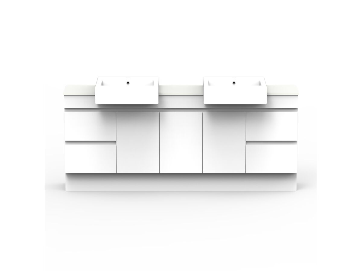 ADP Essence MKII 1800mm Vanity Unit with Kick Semi-Recessed Double Bowl ...