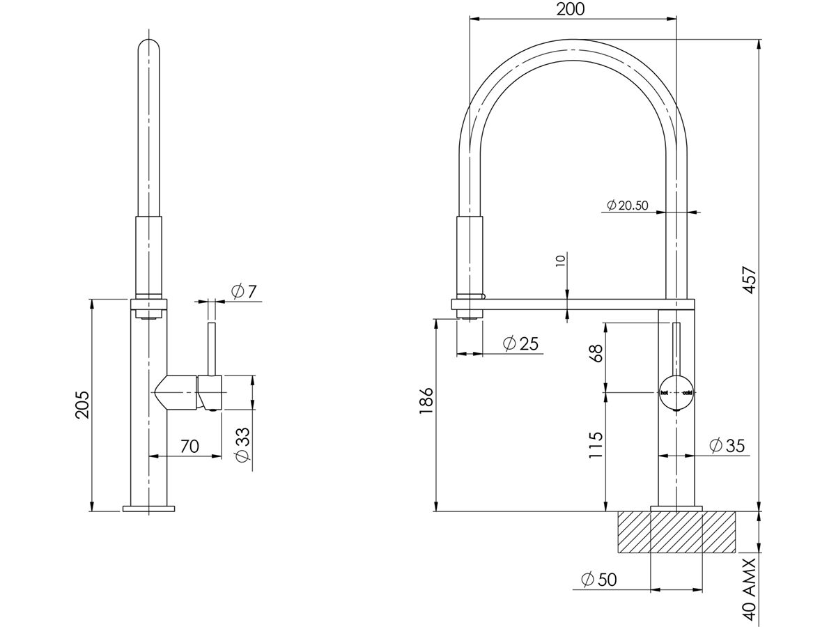 Phoenix Blix Flexible Hose Sink Mixer Tap Round Chrome (5 Star) from Reece