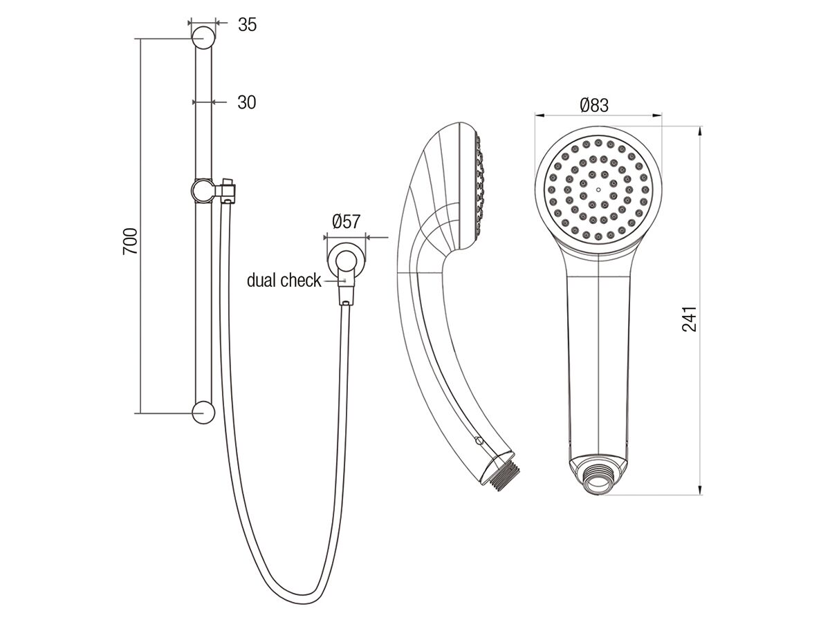Princess HS 010P C Crystal Rail Shower Chrome 9L/Min from Reece