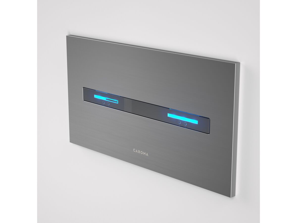 Caroma Smart Command Invisi II Panel Brushed Gunmetal from Reece