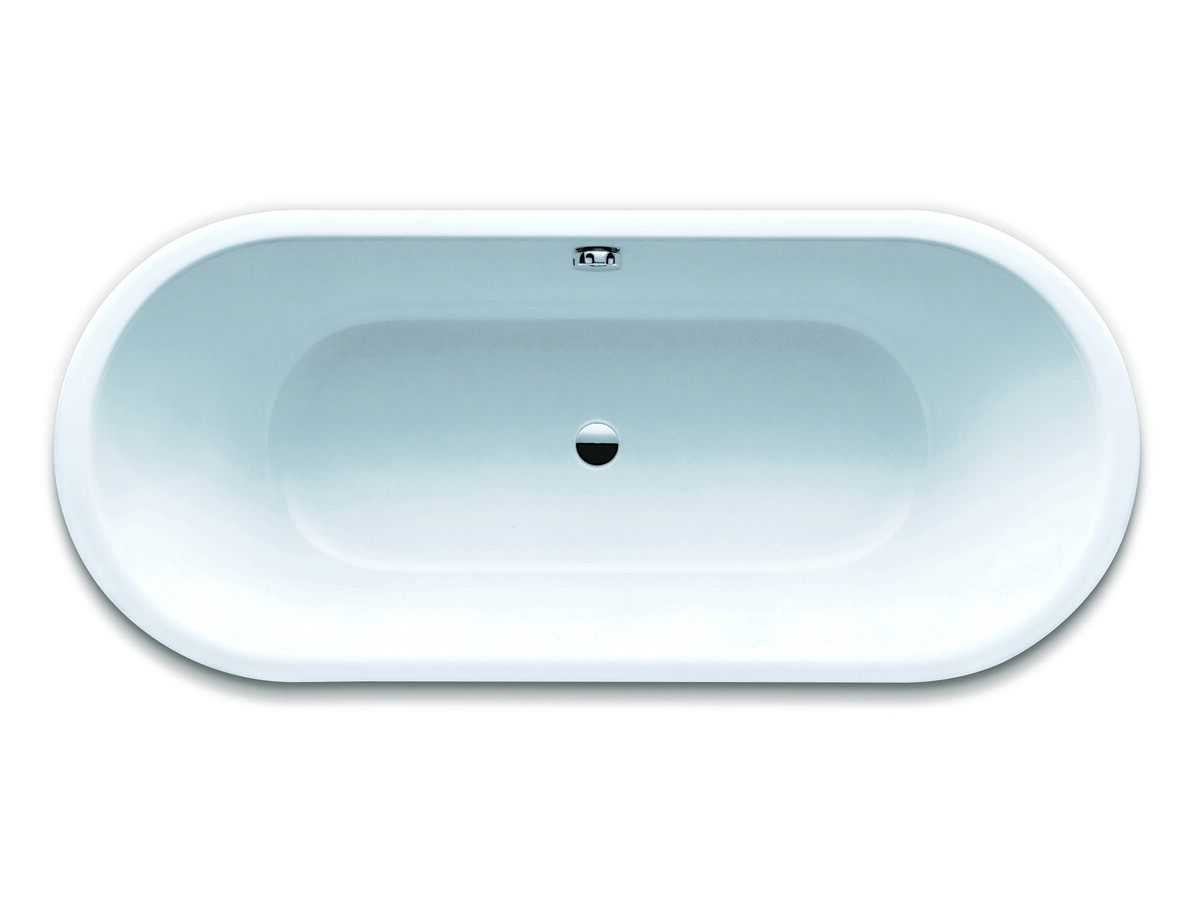 Classic Duo Oval Inset Bath with Chrome Overflow 1600 x 700 White from ...