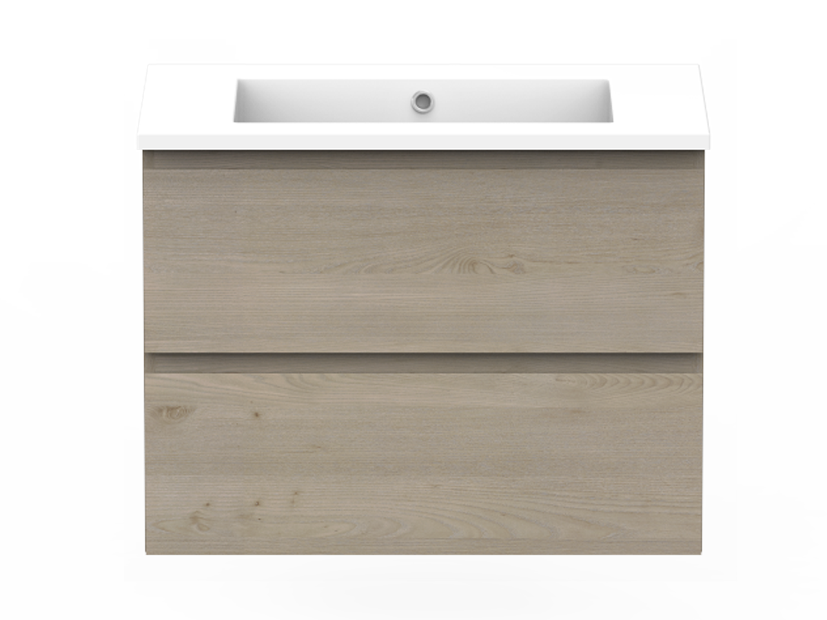 Posh Domaine All-Drawer Twin 750mm Wall Hung Vanity Cast Marble Top ...