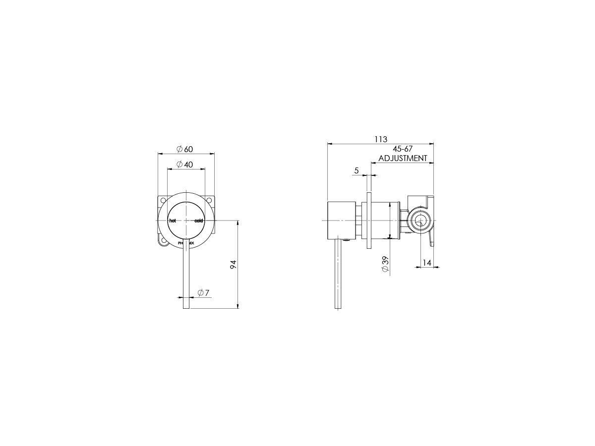 Phoenix Vivid Slimline Shower Mixer with 60mm Backplate Brushed Nickel ...