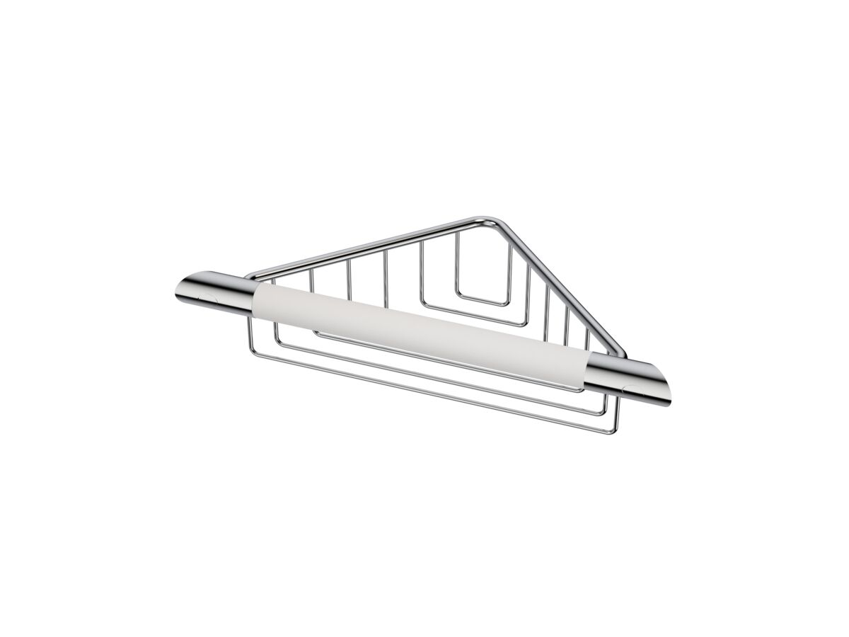 Caroma Opal Corner Shower Support Rail with Basket White / Bright ...