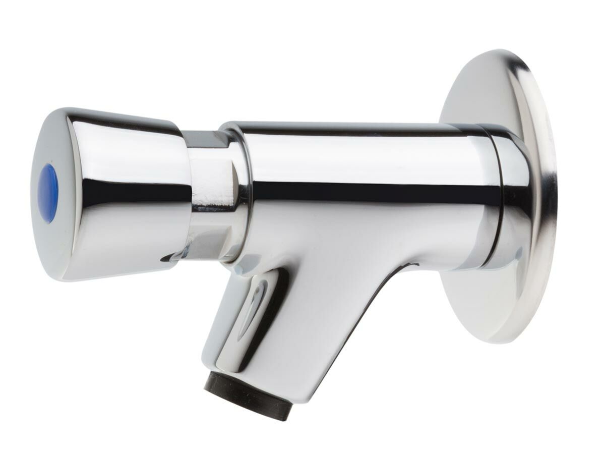 Gentec Flostop Time Flow Single Temperature Wall Mounted Bib Tap (6 ...