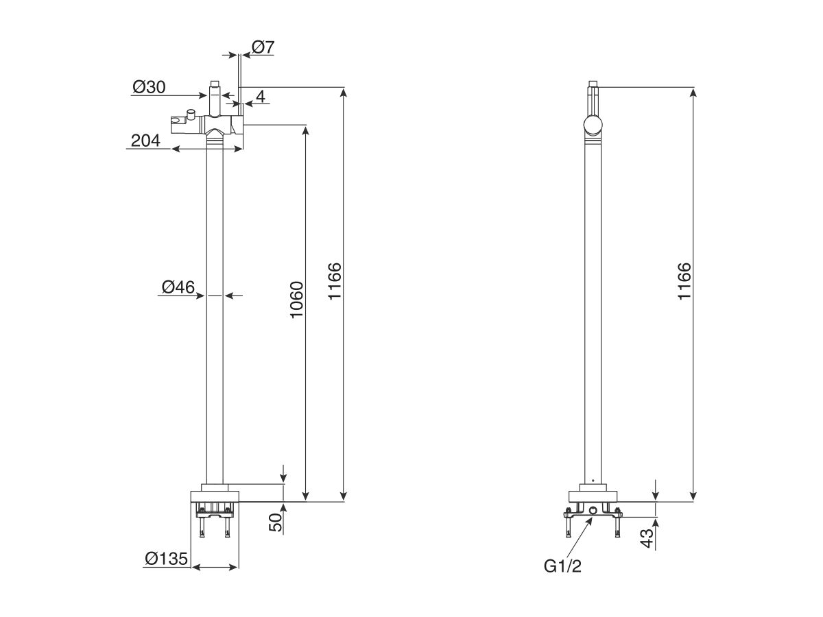 Milli Inox Freestanding Base Unit from Reece