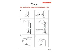 Milli Inox Overhead Twin Rail Shower with Handshower with Bottom Rail ...