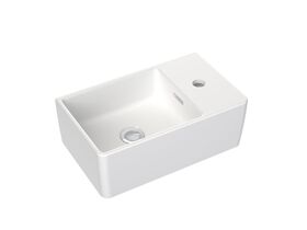 Clark Square Hand Wall Basin with Overflow 1 Taphole White from Reece