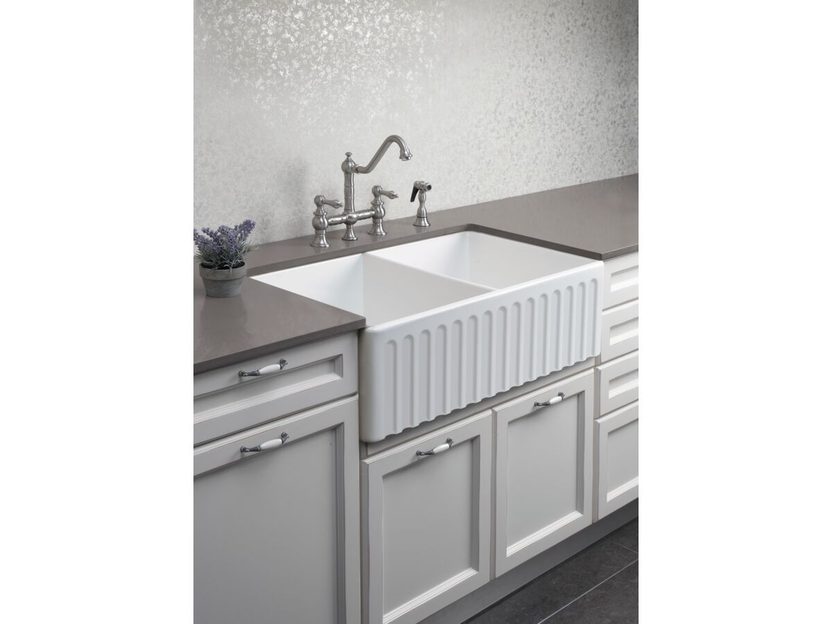 Turner Hastings Novi Double Bowl Fine Fireclay Butler Sink - Double ...