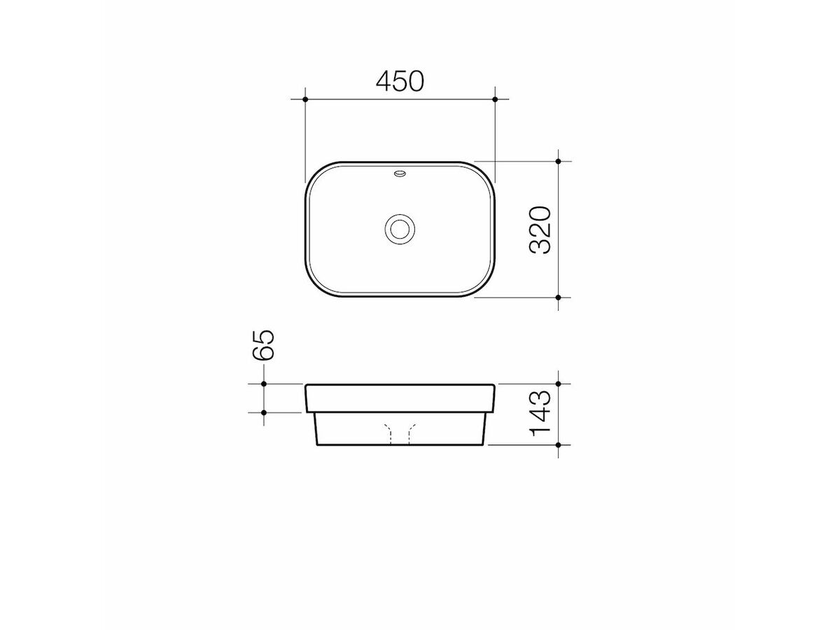 Caroma Luna Inset Basin 450mm x 320mm White from Reece