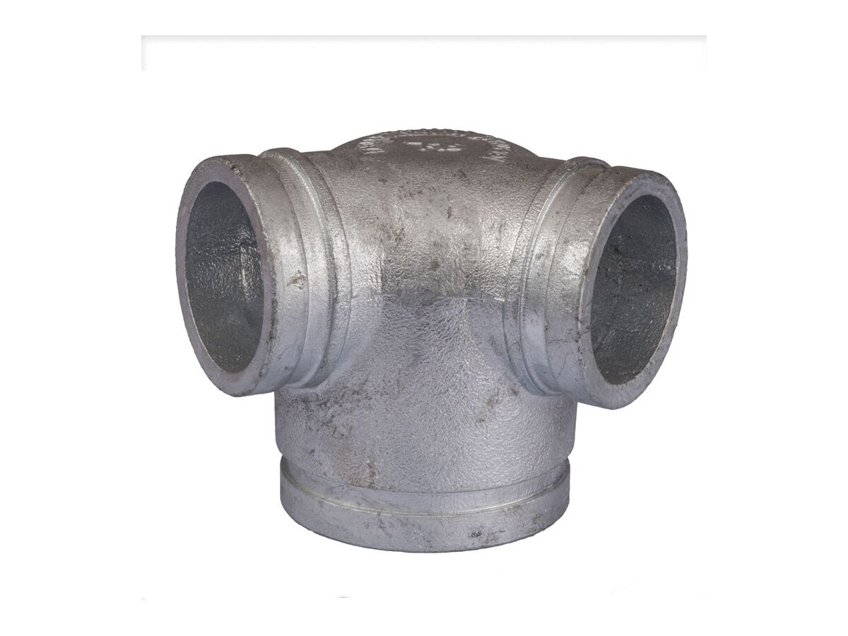 Dual Bull Head Hydrant Tee Galvanized Roll Groove 100mm x 80mm x 80mm ...