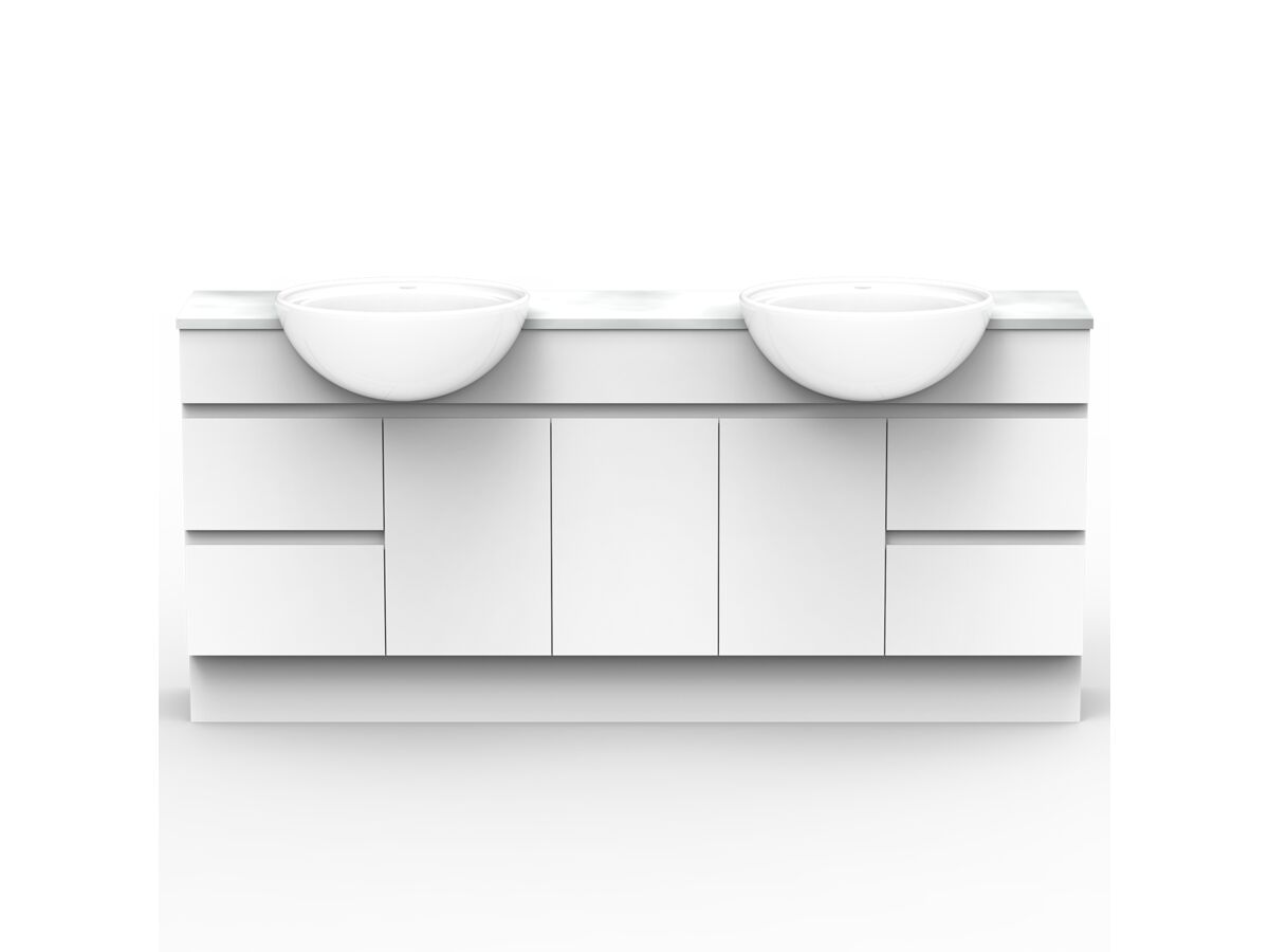 ADP Essence MKII 1800mm Vanity Unit with Kick Semi-Recessed Double Bowl ...