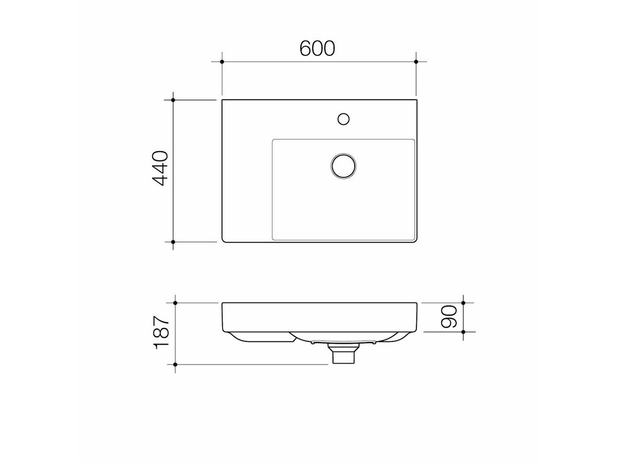 Caroma Urbane II Left Hand Shelf Wall Basin 1 Taphole from Reece