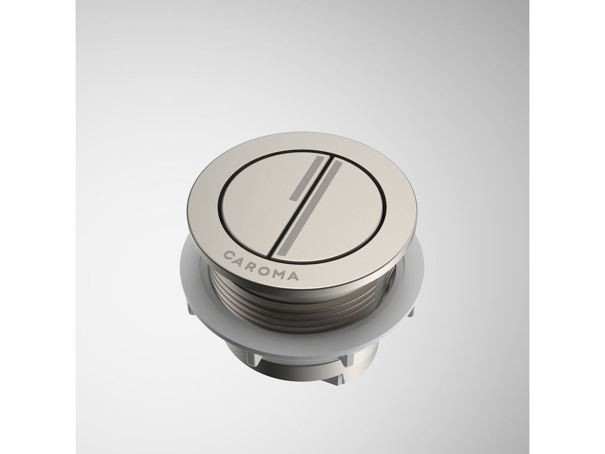 Caroma Dual Flush Round Bezel & Button Brushed Nickel from Reece