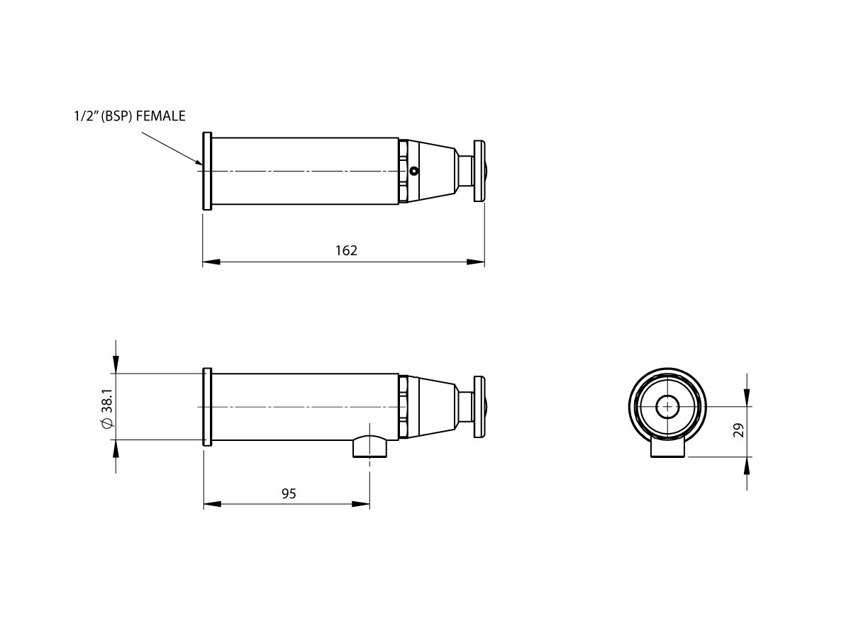 Enware Wall/M Bottle Fil - Push Button Act from Reece