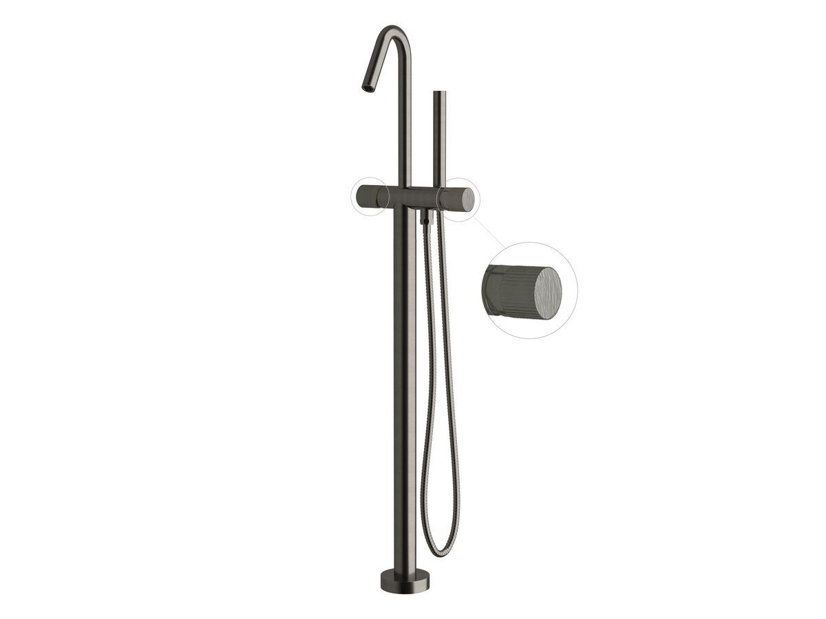 Milli Pure Floor Mounted Bath Mixer Tap with Handshower and Linear ...