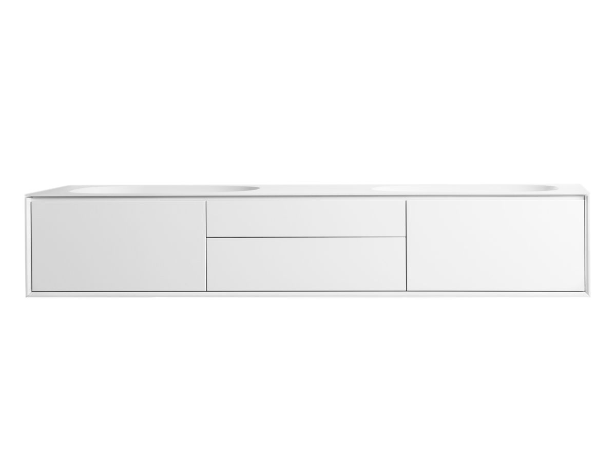 ISSY Glide 1751mm - 2000mm Custom Wall Hung Vanity Unit Double Bowl 4 ...