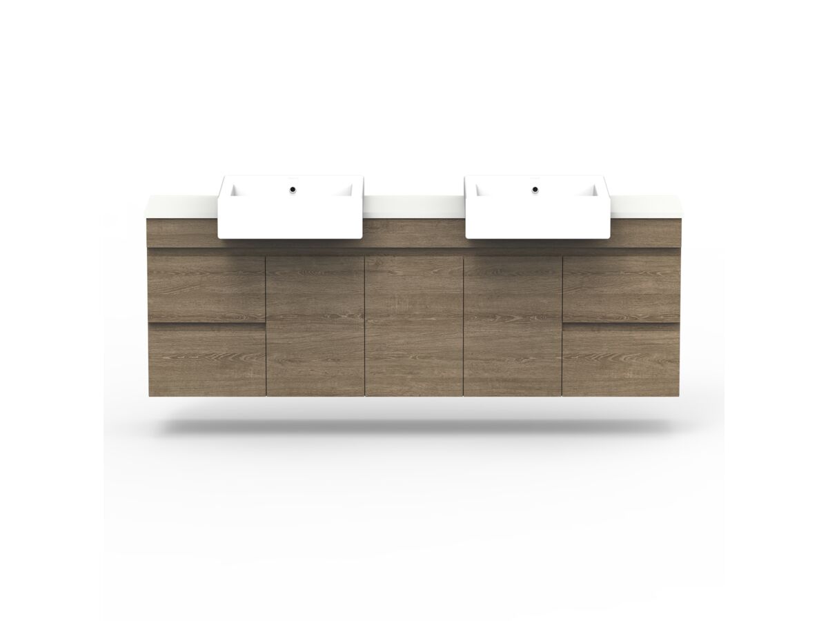 ADP Essence MKII 1800mm Wall Hung Vanity Unit Semi Recessed Double Bowl ...