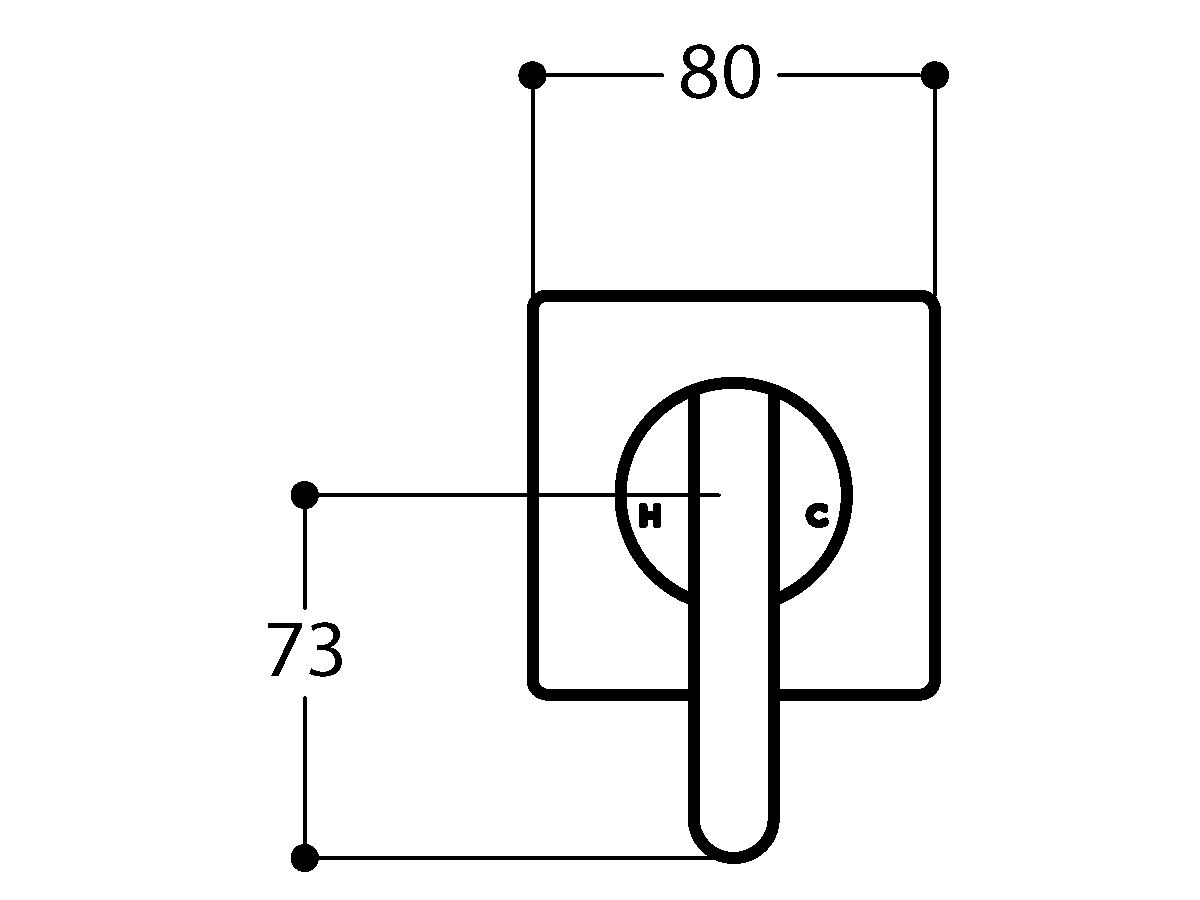 Luka Shower Mixer Tap with Square Solid Backplate Chrome from Reece