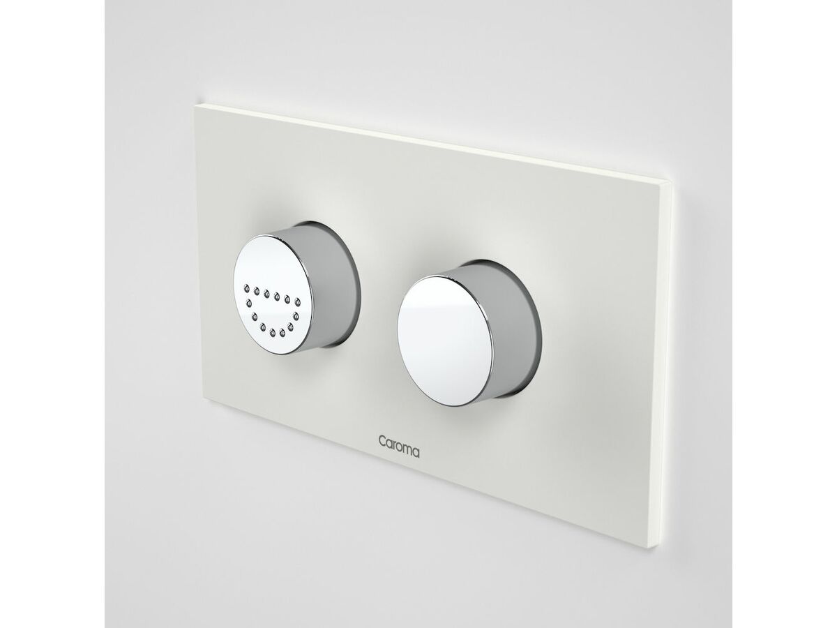 Caroma Invisi II Care Round Dual Flush Button/Plate Morning Glow from Reece