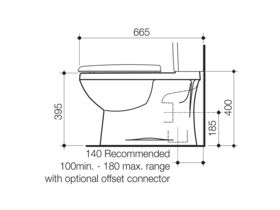 Caroma Mirage Close Coupled S Trap Pan White (4 Star) from Reece